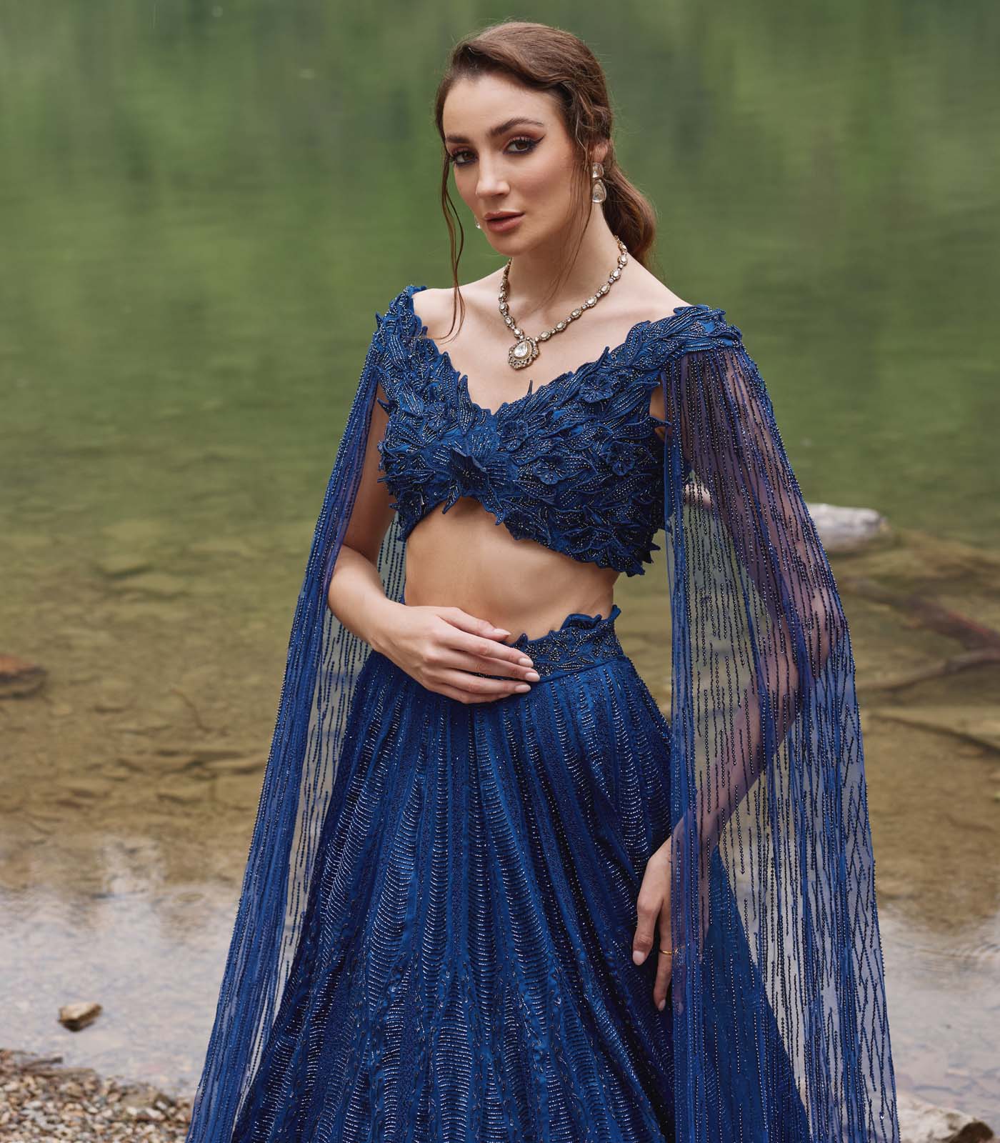 Sapphire Lehenga Set Varun Chakkilam